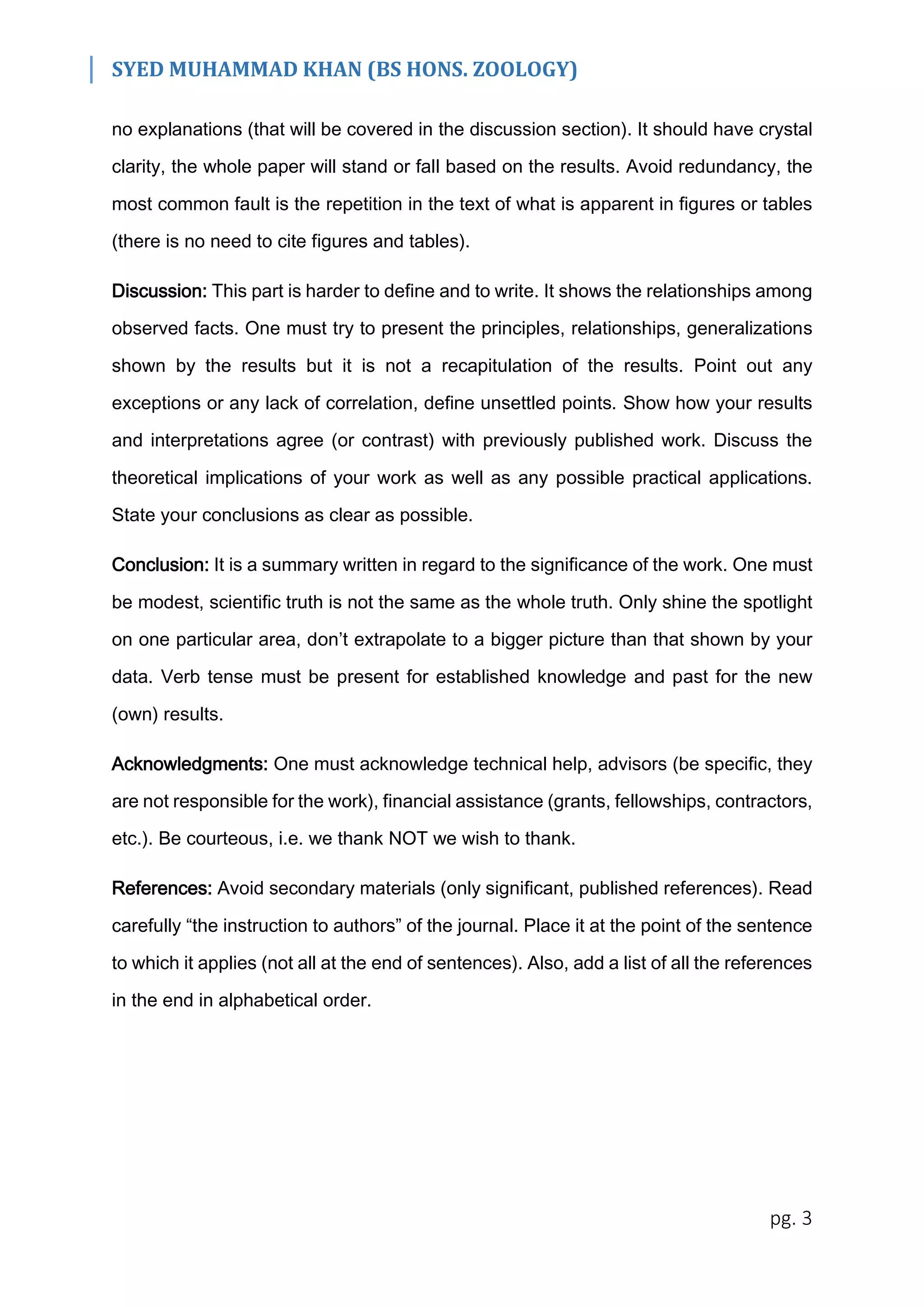 Purpose & Structure of a Scientific (Research) Paper | PDF