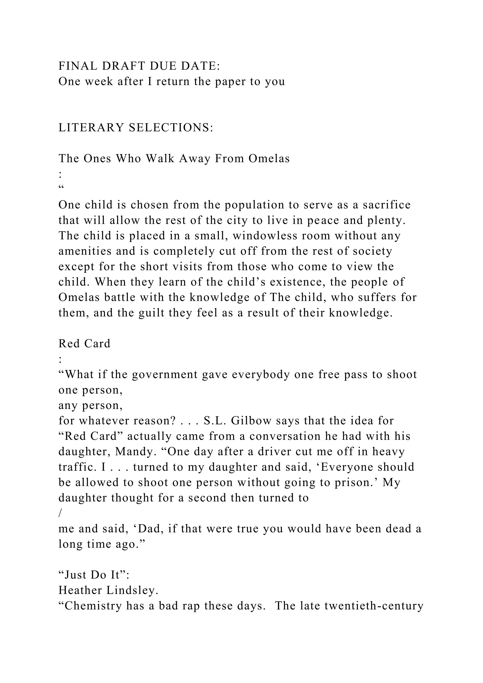 PURPOSE To begin applying critical lenses (theory) to both the li.docx ...