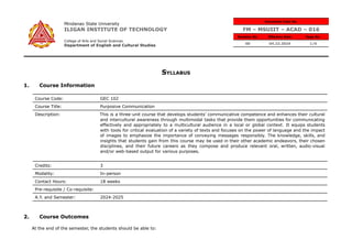 Purposive-Communication Subject in 1st year | PDF