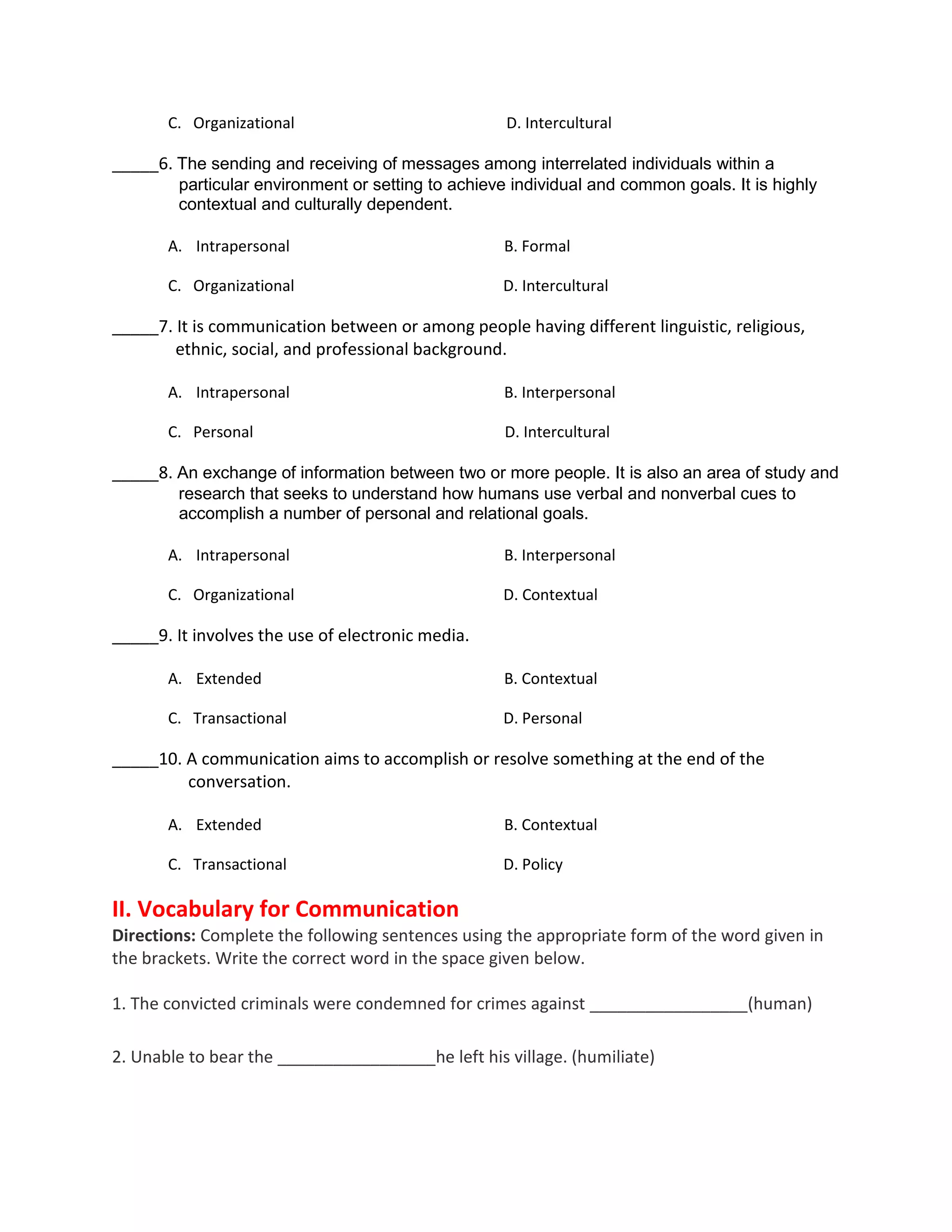 Purposive communication-mid-term-departmental-exam-docx | PDF