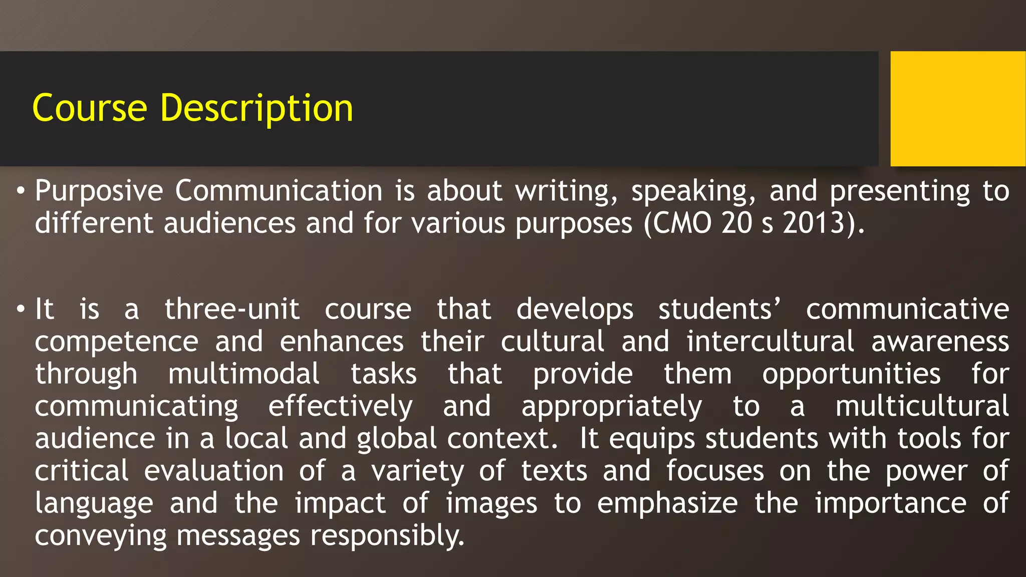 Purposive Communication lecture. | PPTX