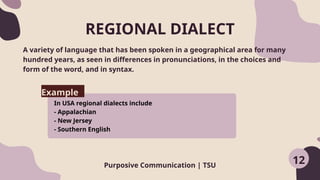 Varieties of spoken and wriiten language | PPT