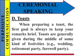 DIFFERENT TYPES OF SPEECHES | PPTX