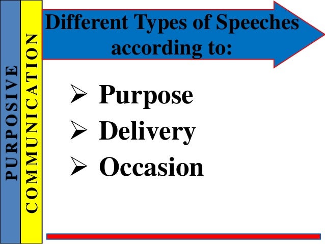 Types Of Speeches