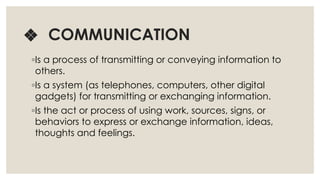 Purposive Communication: Basic Concepts in Communication | PDF