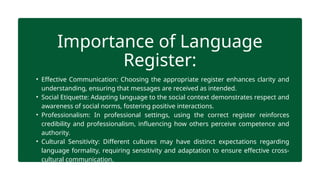 Purposive Communication Language Registers | PPTX