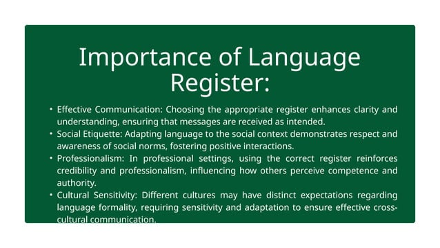 Purposive Communication Language Registers | PPTX