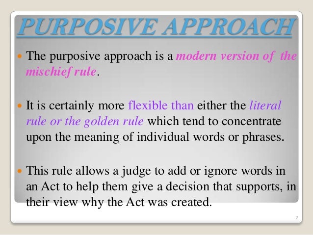 Purposive rule