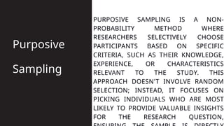 Purposive Sampling in Practical Research Quantitative | PPTX