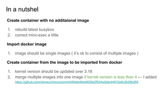 Pursue container architecture with mincs | PDF