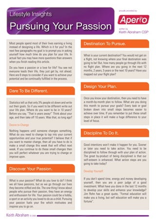 Pursuing Your Passion | PDF