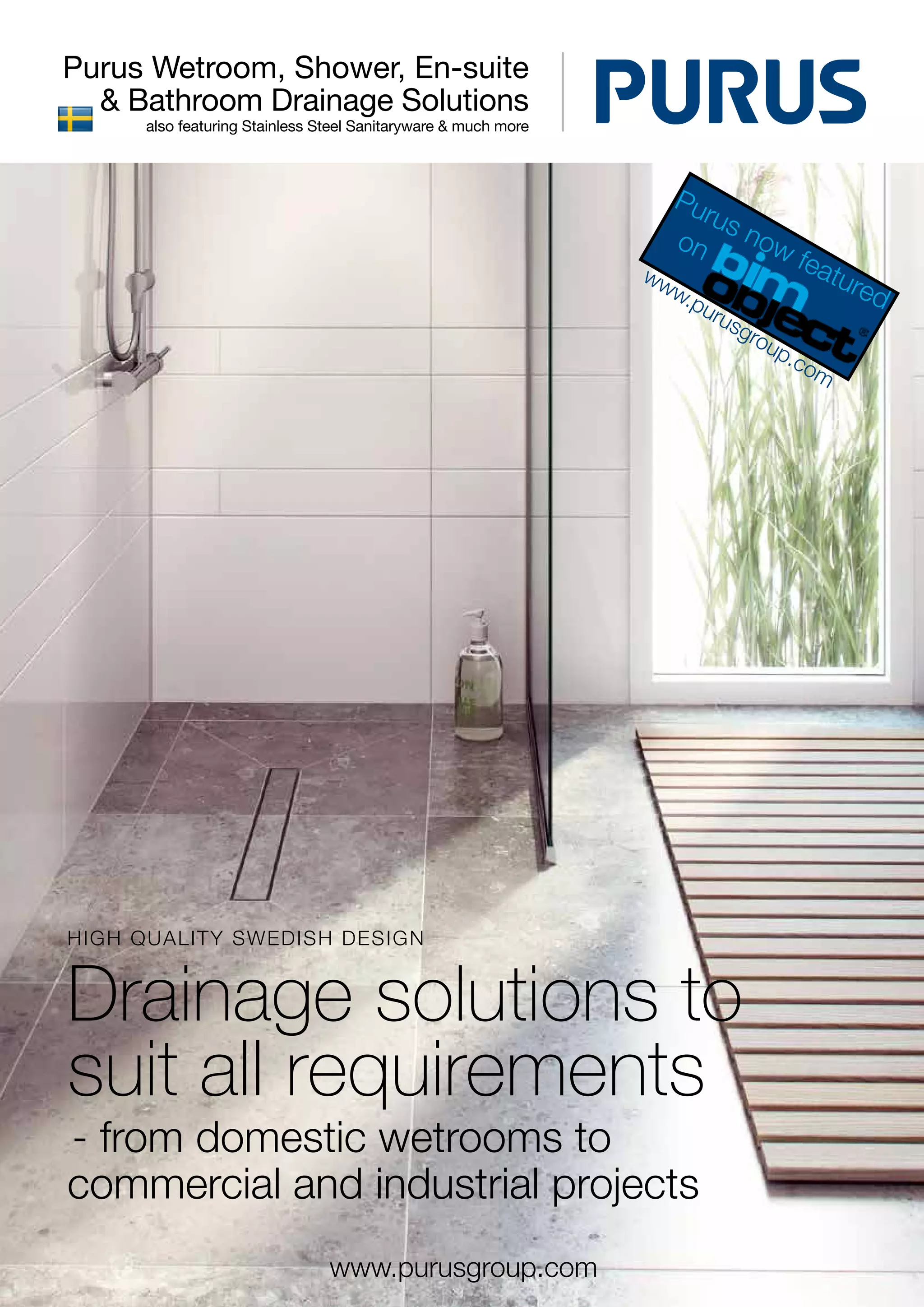Purus Brochure 2018 Wetroom Drainage Solutions | PDF