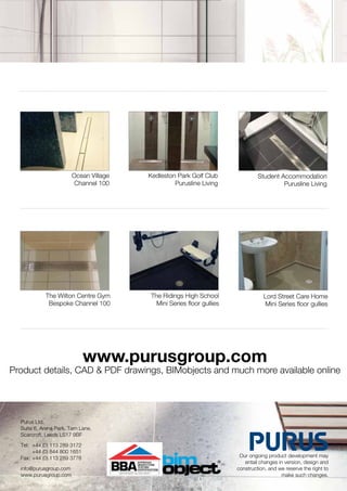 Purus Brochure 2018 Wetroom Drainage Solutions | PDF | Bath and Shower ...