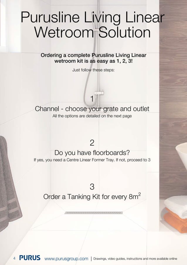 Purus Brochure 2018 Wetroom Drainage Solutions | PDF | Bath and Shower ...