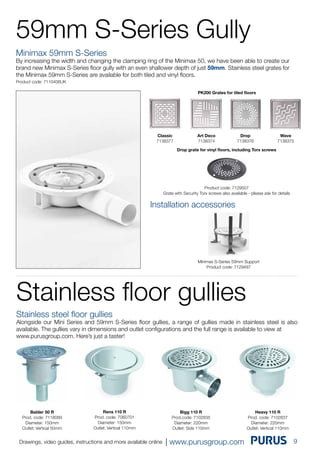 Purus Brochure 2018 Wetroom Drainage Solutions | PDF | Bath and Shower ...
