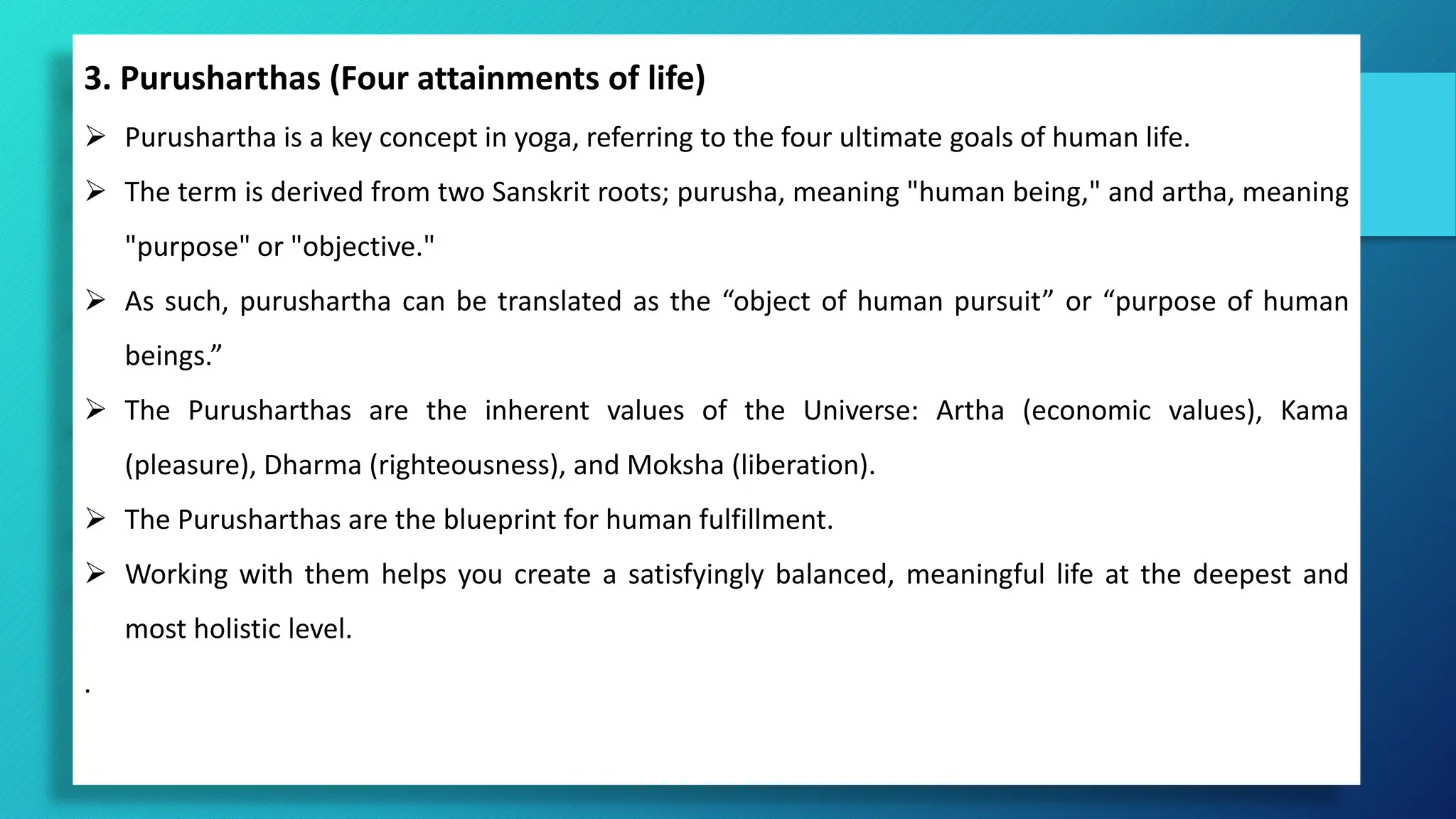 Purusharthas (Four attainments of life) | PPTX