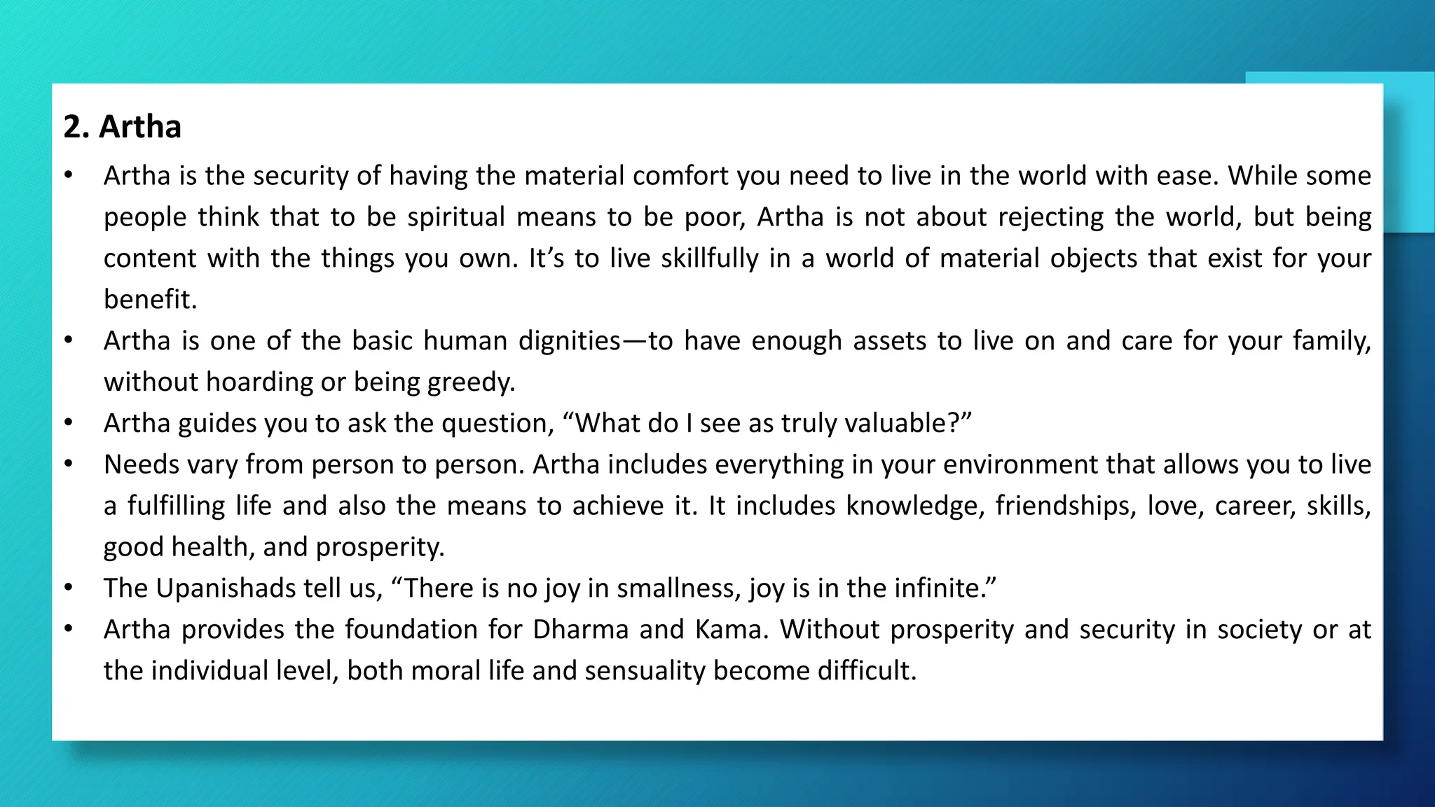 Purusharthas (Four attainments of life) | PPTX