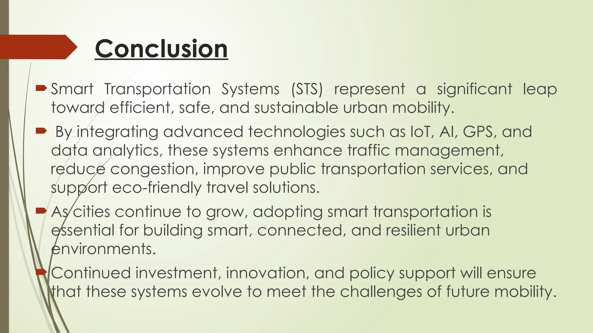 Smart transportation system in civil engineering | PPT