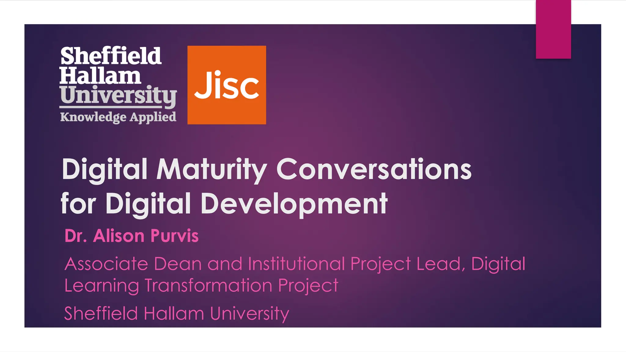 Digital Maturity Conversations for Digital Development, Alison Purvis ...