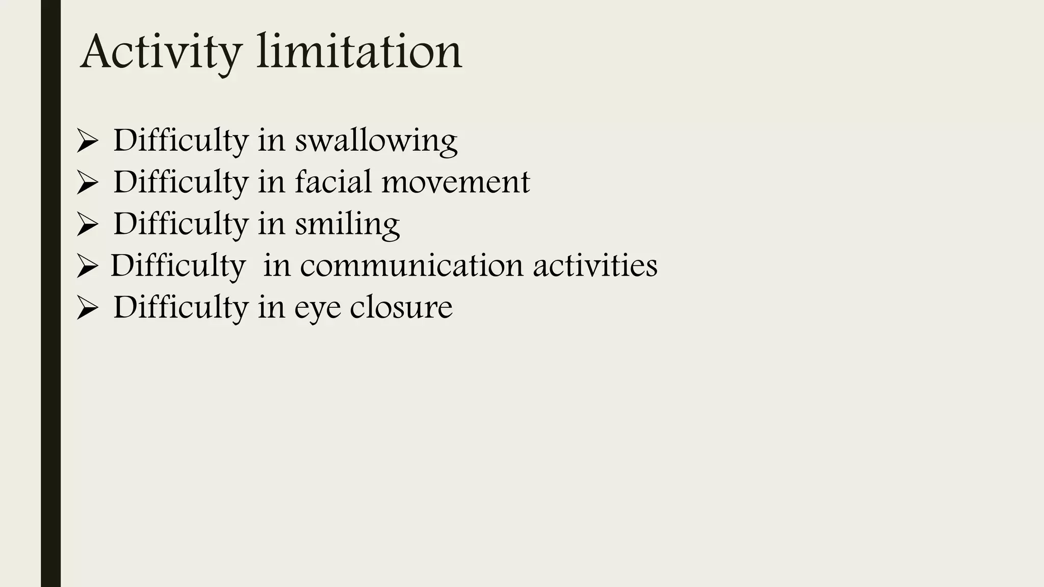 Bell's Palsy ICIDH2 Purvi Shah PPT | PPTX