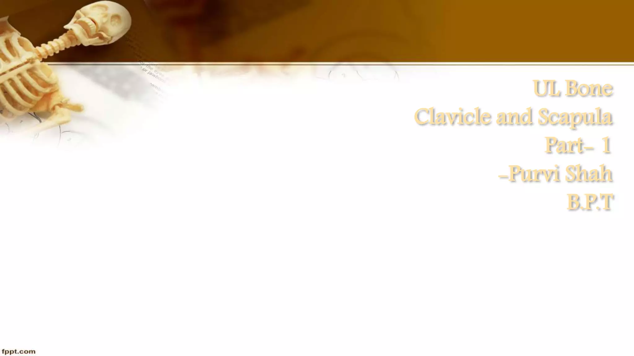 Purvi shah clavicle & scapula PPT {UL BONE} | PPTX