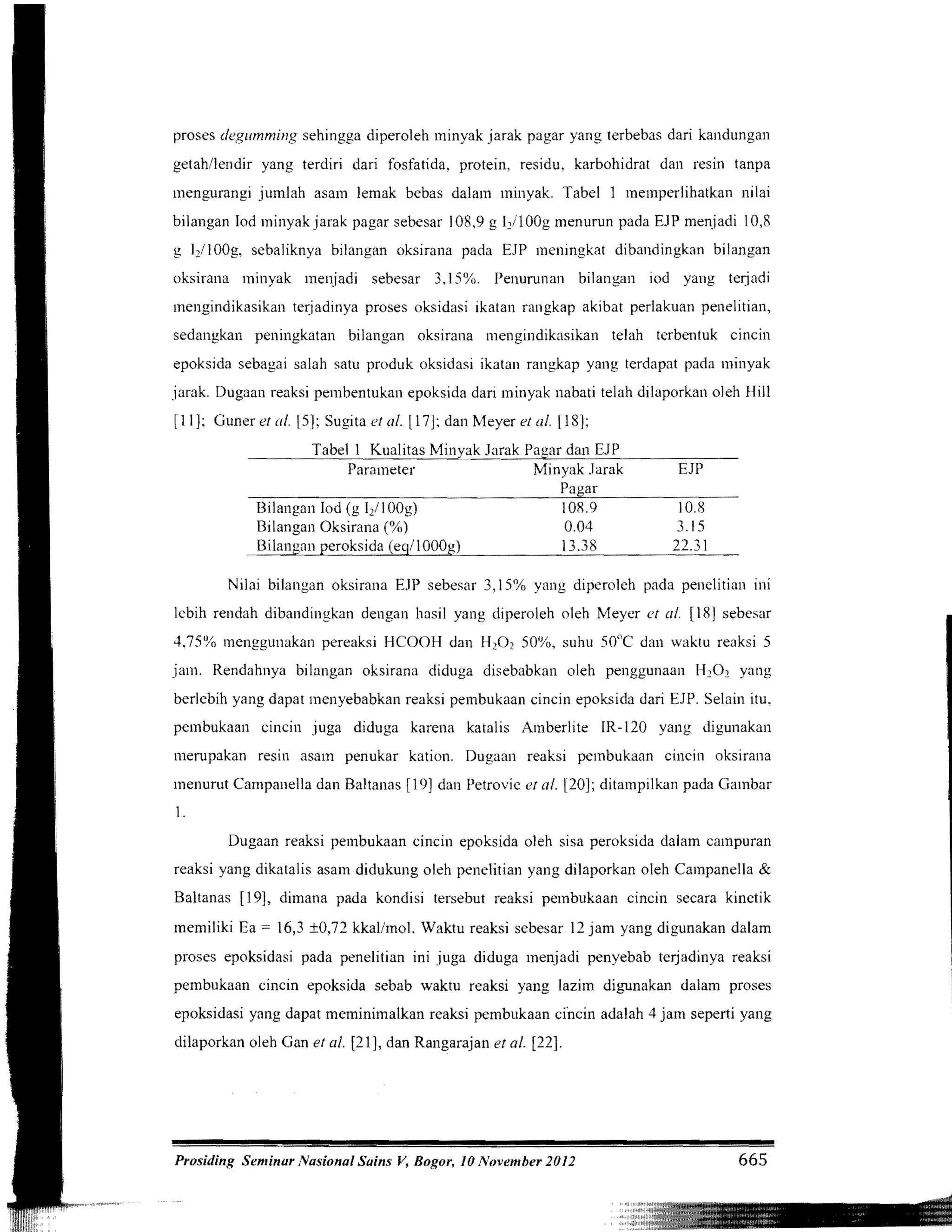 SINTESIS POLIOL SEBAGAI BAHAN DASAR PEMBENTUK POLIURETAN BERBASIS MINY ...