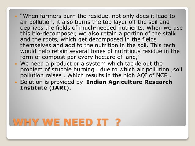 PUSA DECOMPOSER.pptx | Agriculture | Industries