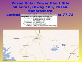 Pusad Solar Power Plant | PPT