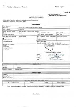Harta Modal Peralatan ICT Pusat Akses SMKSO | PDF
