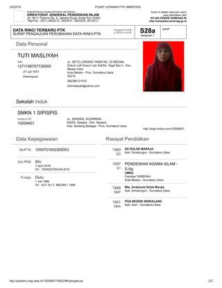 Pusat layanan ptk simpatika tuti masliyah | PDF