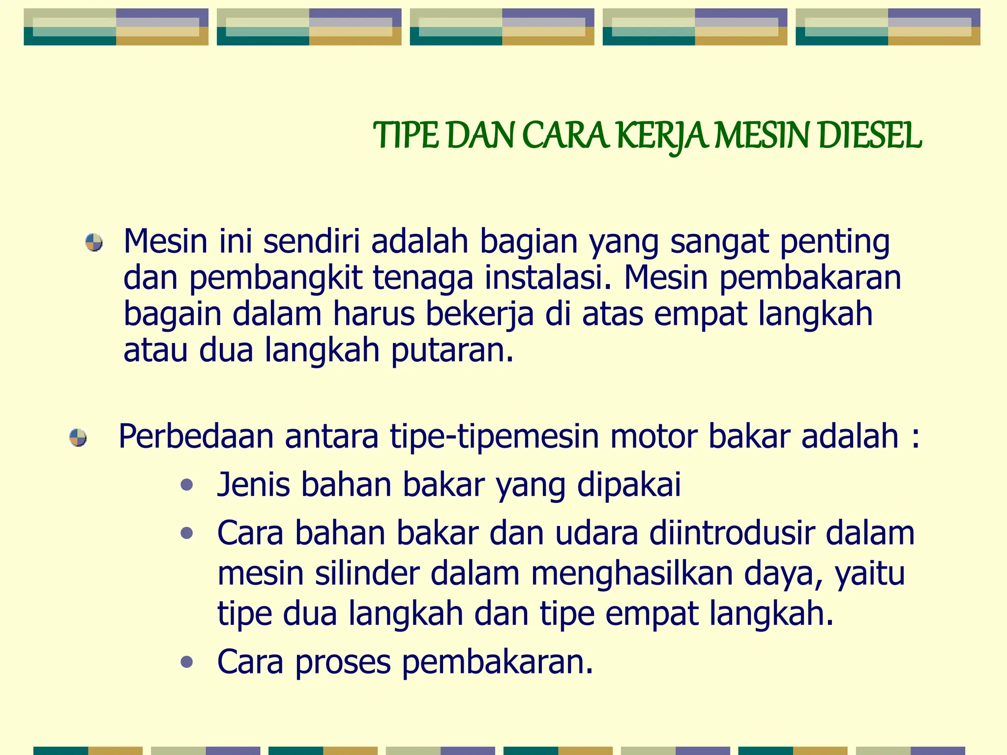 PUSAT LISTRIK TENAGA DIESEl ppt.......... | PPT