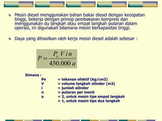 PUSAT LISTRIK TENAGA DIESEl ppt.......... | PPT