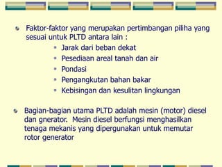 PUSAT LISTRIK TENAGA DIESEl ppt.......... | PPT