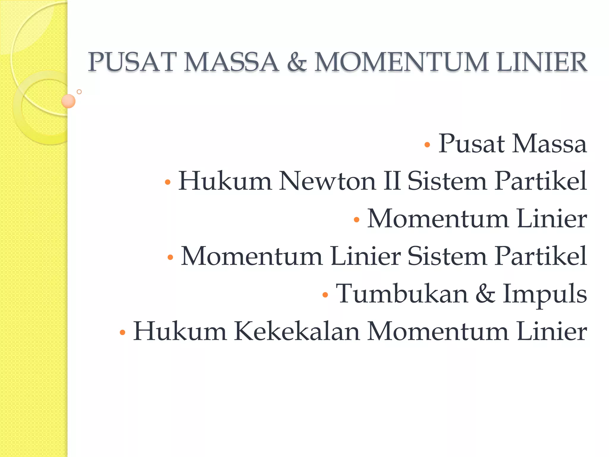 Pusat massa dan momentum | PDF