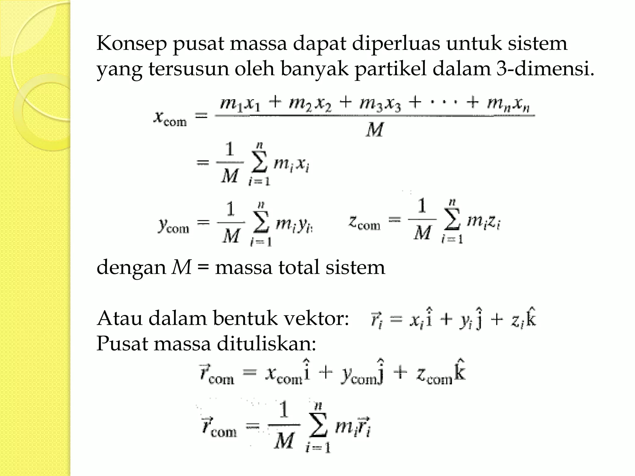 Pusat massa dan momentum