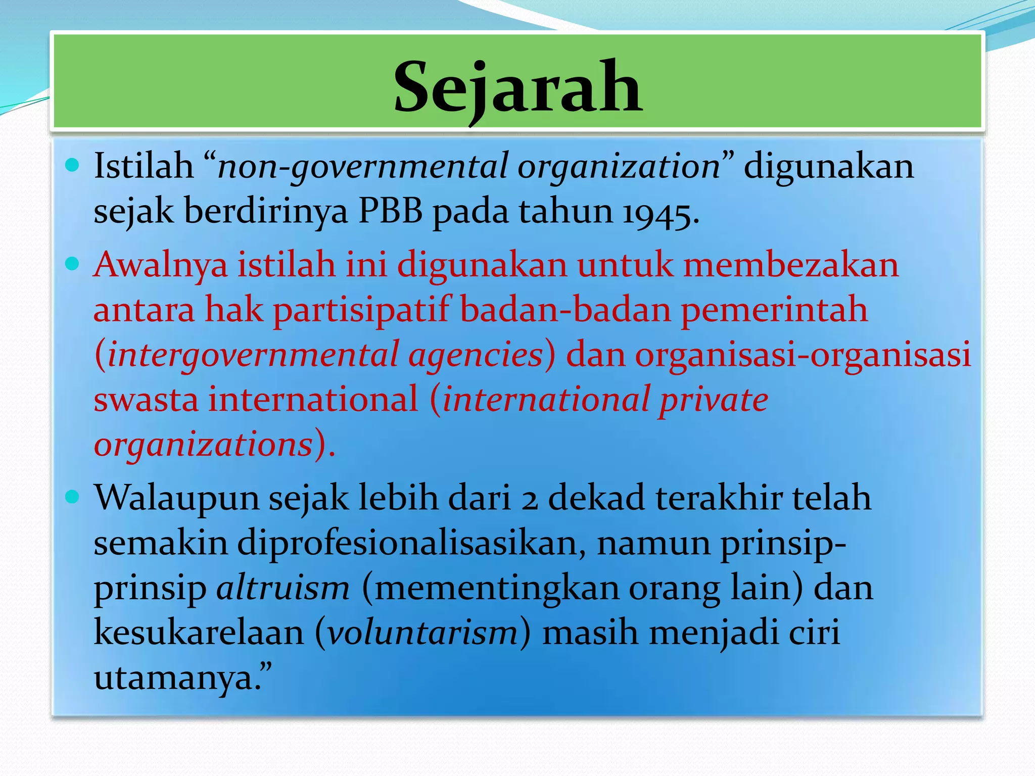 Pusat pendidikan kelolaan pertubuhan bukan kerajaan (ngo | PPTX