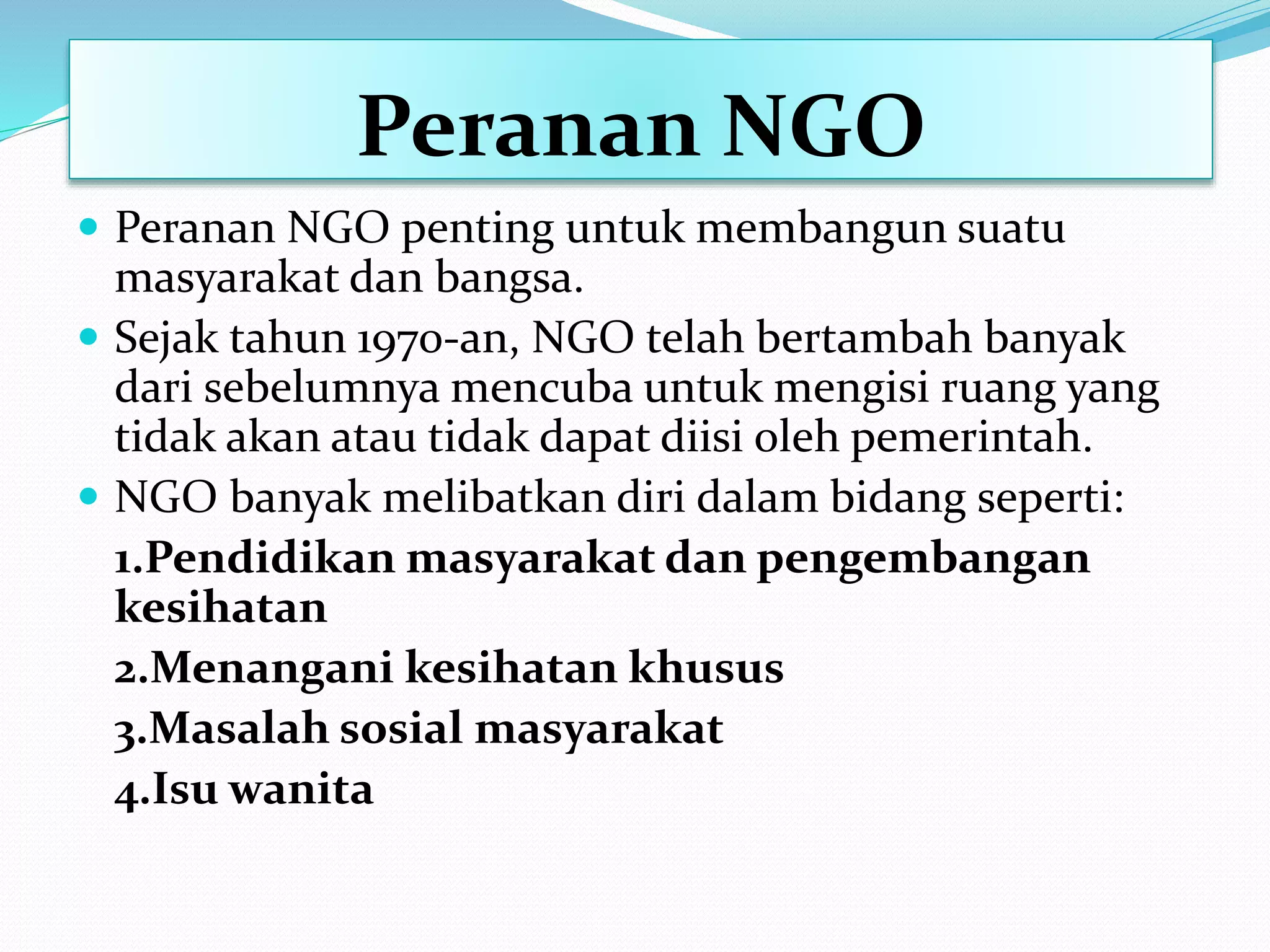 Pusat pendidikan kelolaan pertubuhan bukan kerajaan (ngo | PPTX