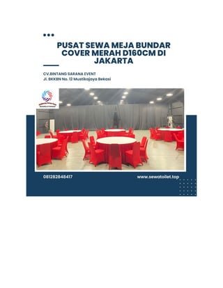 Pusat Sewa Meja Bundar Cover Merah D160cm di Jakarta.pdf