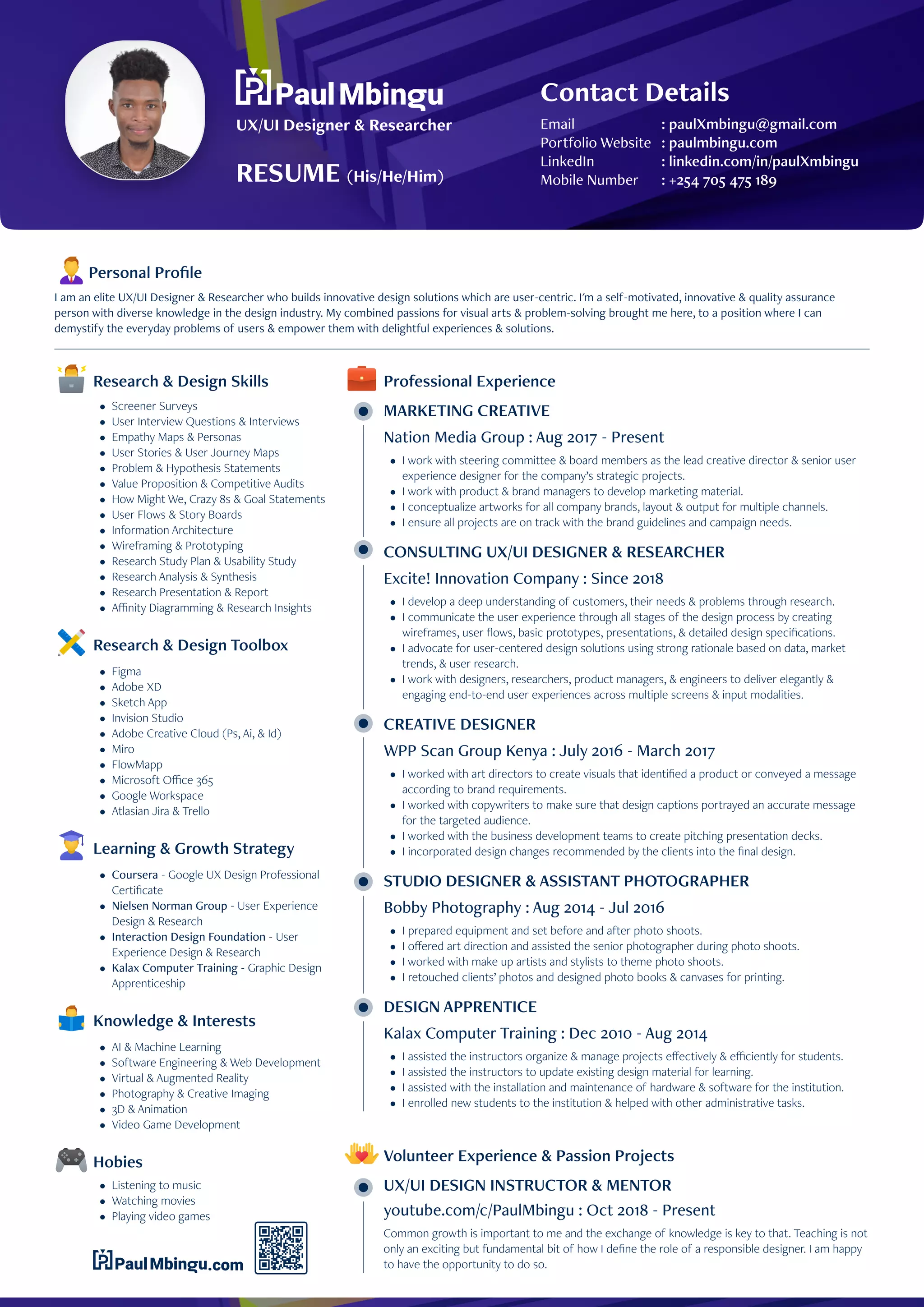 Paul Mbingu - UXUI Designer & Researcher - Resume | PDF Paul Mbingu - UXUI Designer & Researcher - Resume | PDF