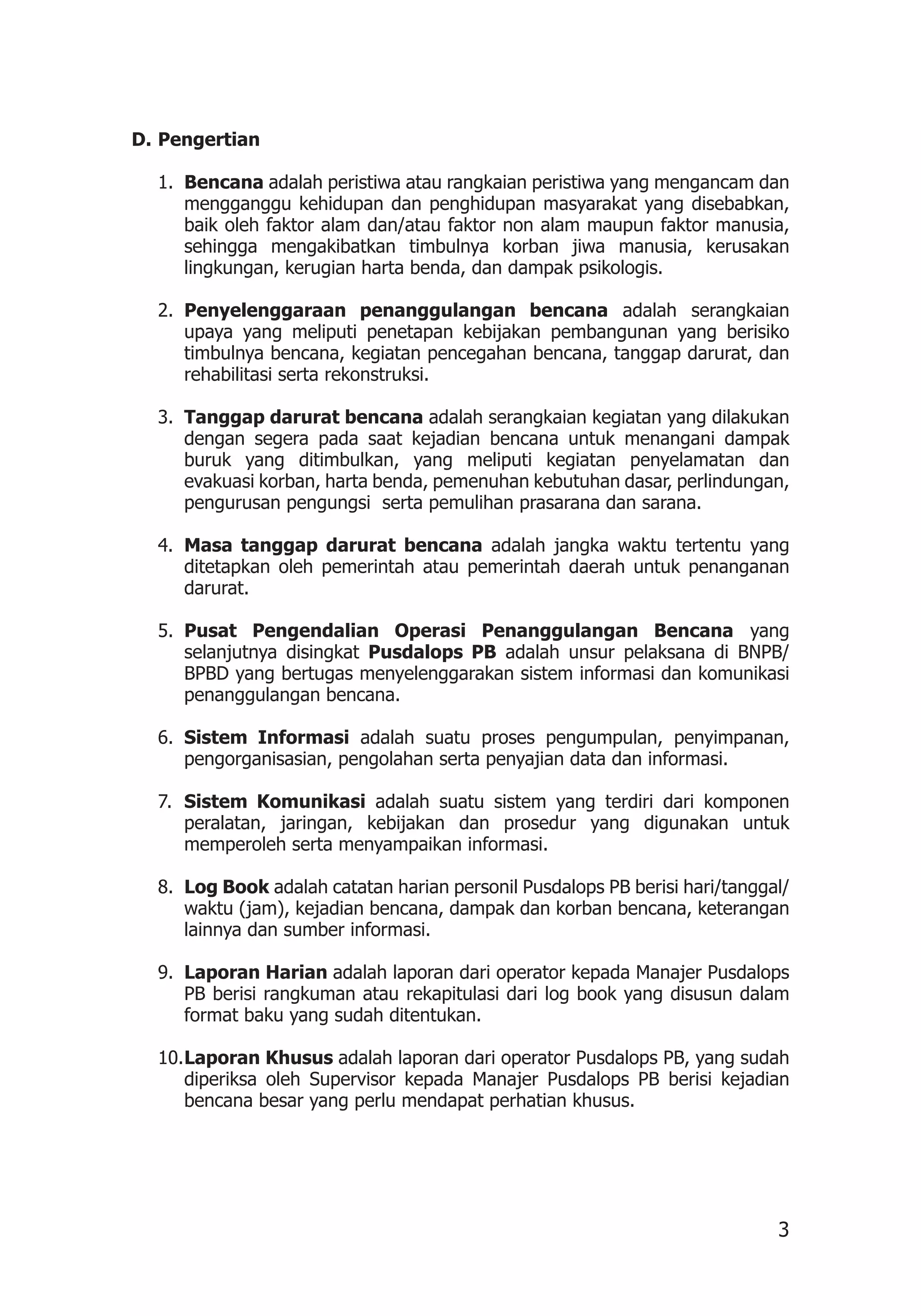 Perka BNPB No.15 Tahun 2012 | PDF