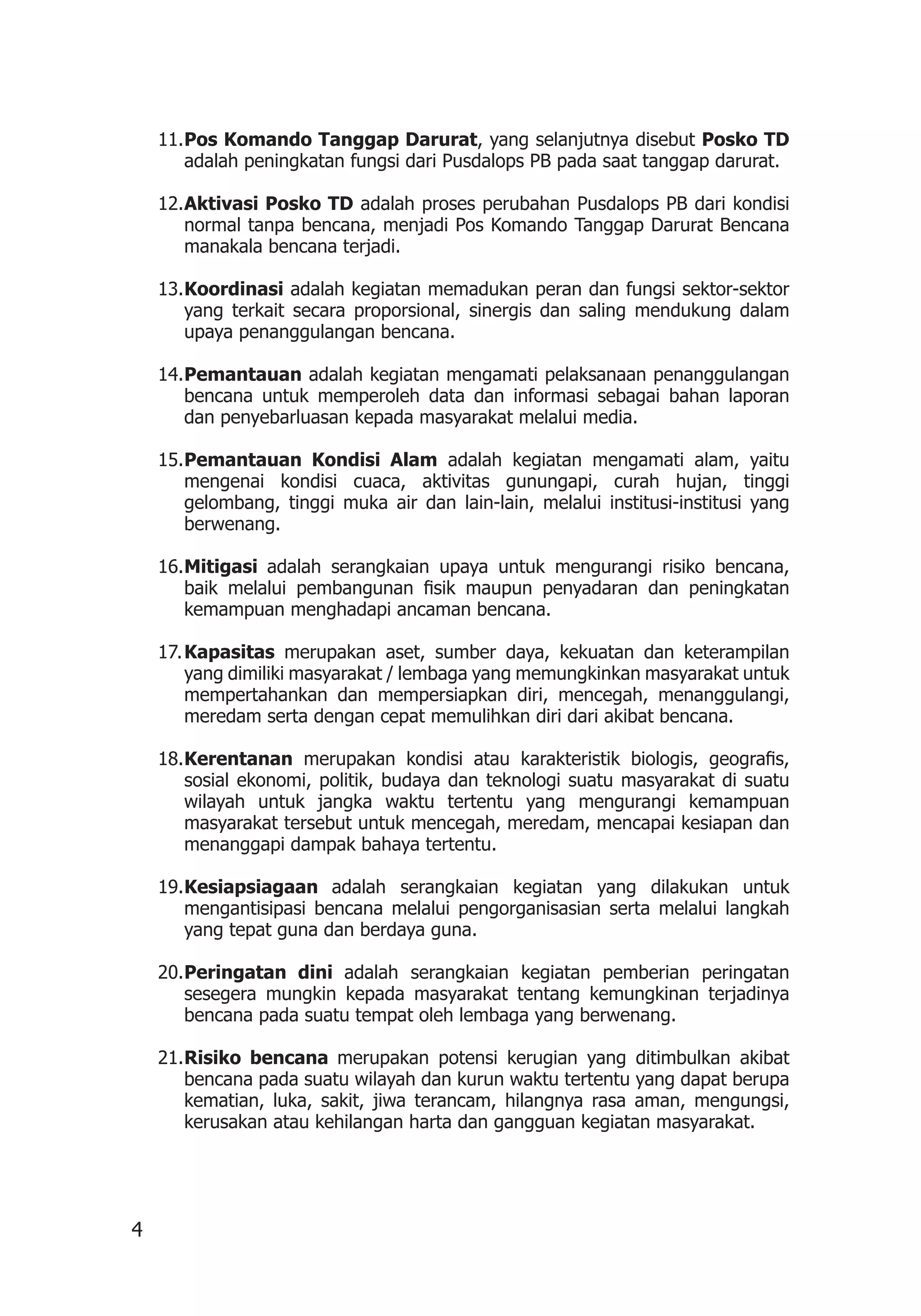 Perka BNPB No.15 Tahun 2012 | PDF