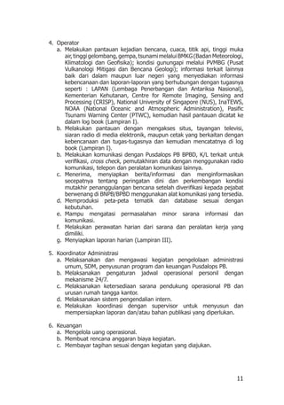 Perka BNPB No.15 Tahun 2012 | PDF