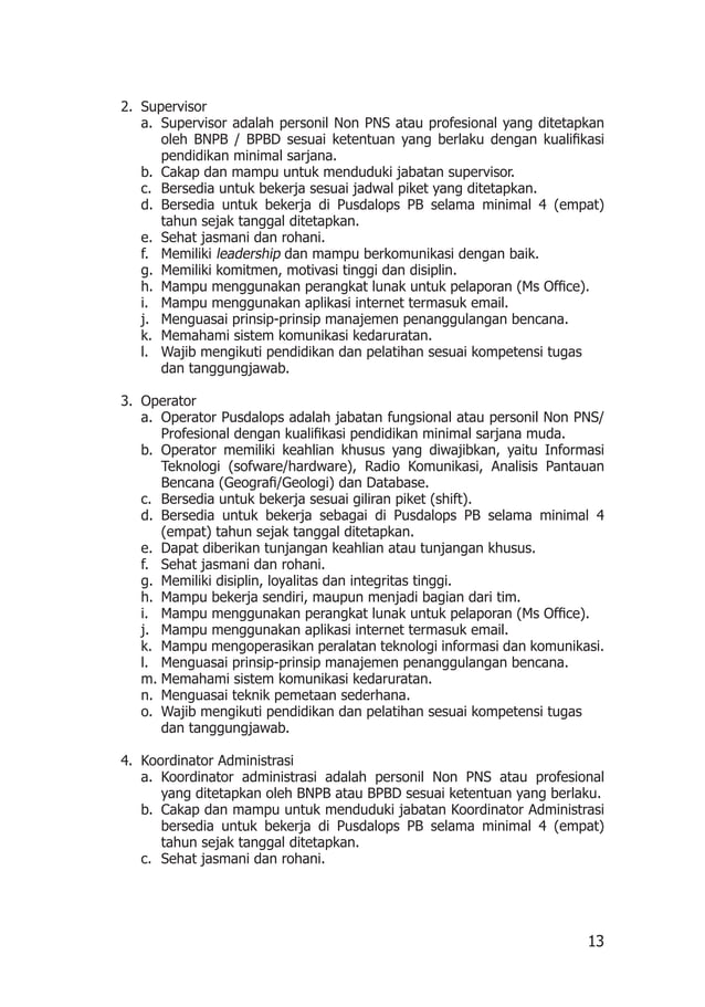 Perka BNPB No.15 Tahun 2012 | PDF