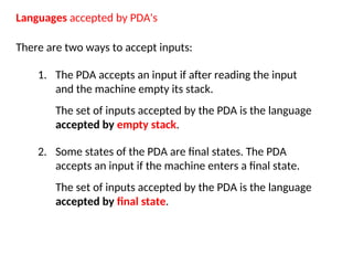 Turing Machine push down automata-examples | PPT