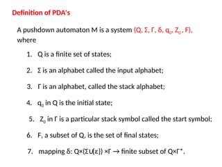 Push Down Automata (PDA) Definition, Problems and State Diagrams ...