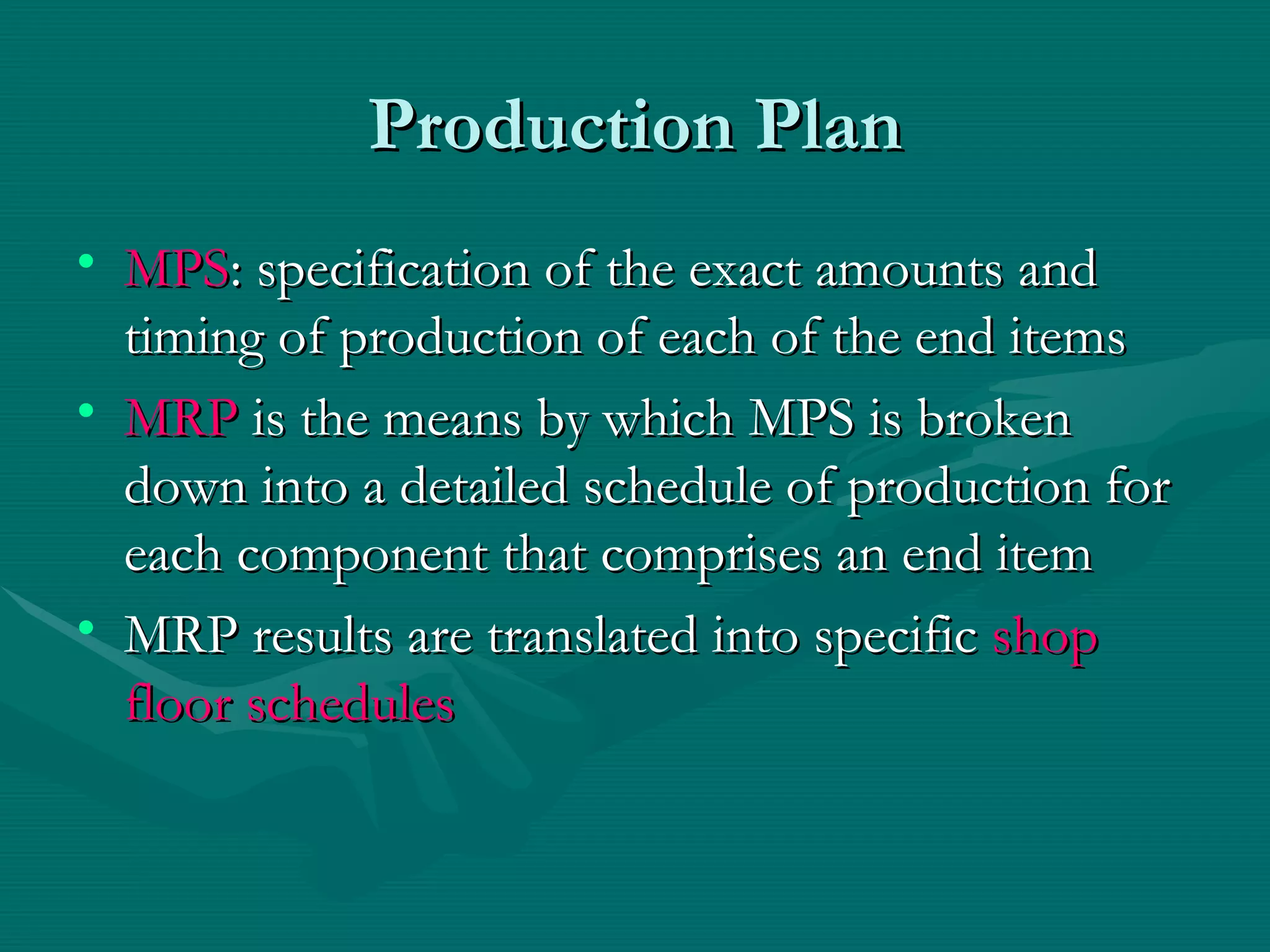 Push And Pull Production Systems Chap7 Ppt) | PPT
