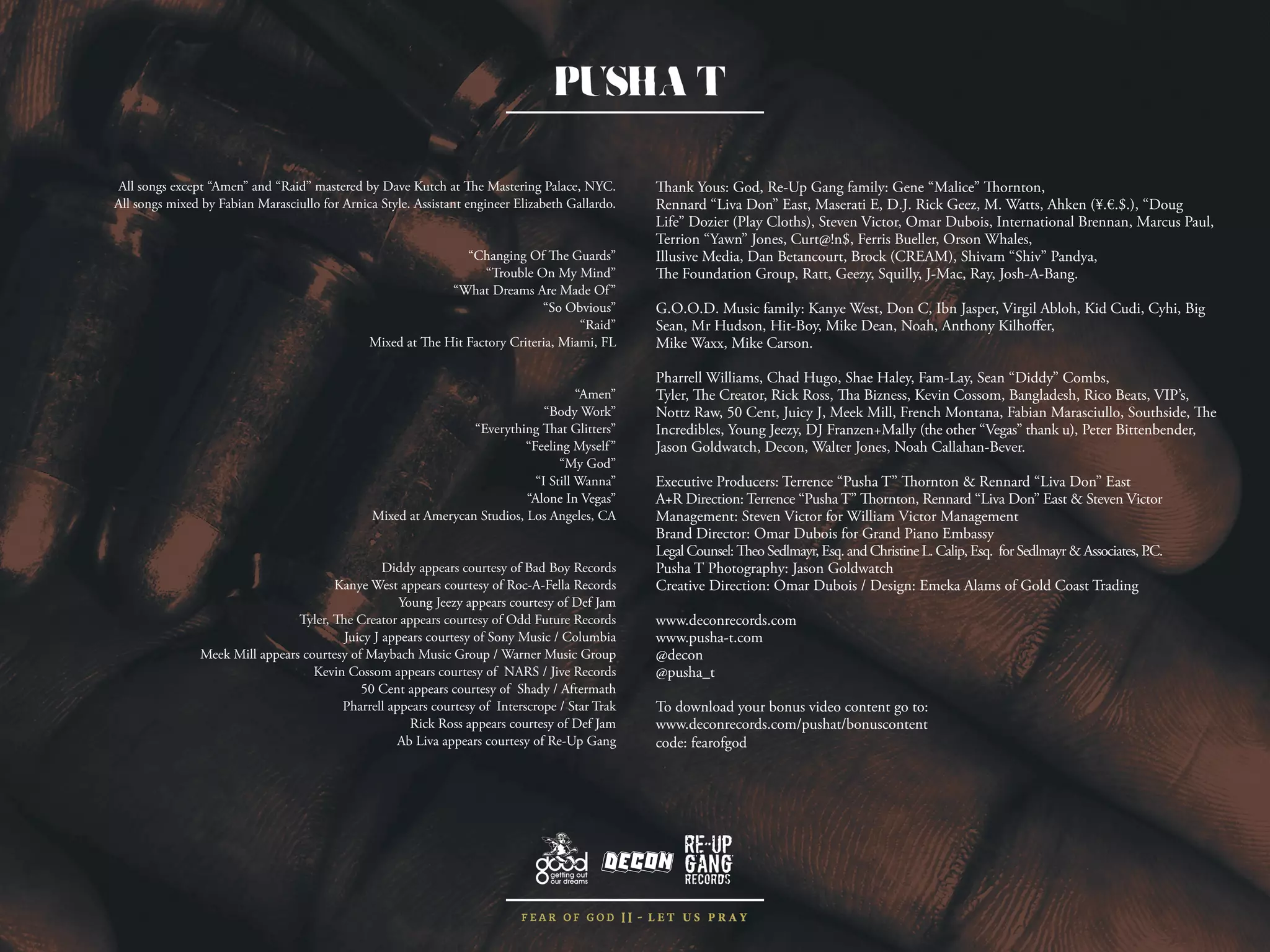 Pusha T - Fear Of God II Let Us Pray | PDF