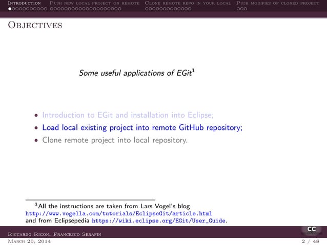 Using Git Inside Eclipse, Pushing/Cloning from GitHub | PPT