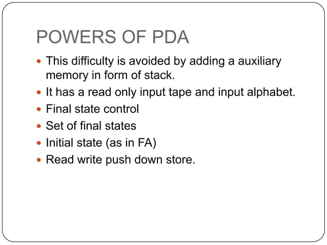 Push down automata | PPTX | Programming Languages | Computing Push down automata | PPTX | Programming Languages | Computing