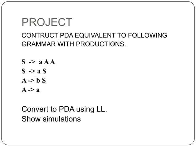 Push down automata | PPTX | Programming Languages | Computing Push down automata | PPTX | Programming Languages | Computing